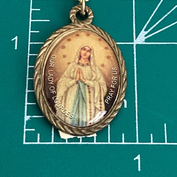 Vintage | Jewelry | Vintage Our Lady Of Lourdes Necklace Catholic Saint ...